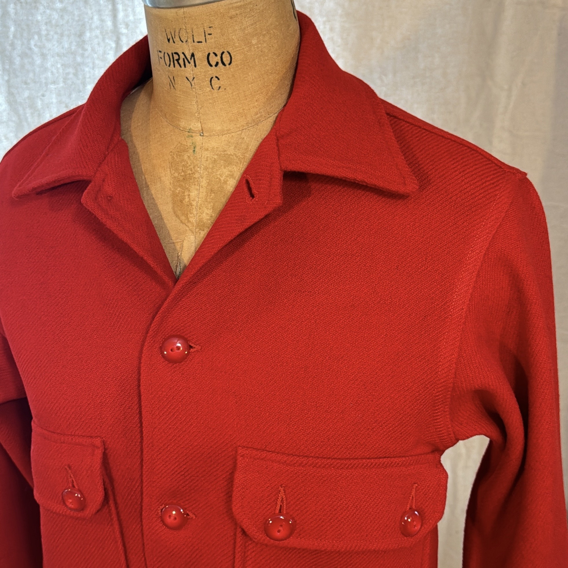 1950s Boy Scout Official Jacket, Thick Red Wool Shirt, Adult Size 38 ...