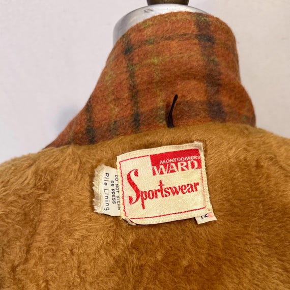 1970s Orange Plaid Montgomery Ward Sportswear Shirt J… - Gem