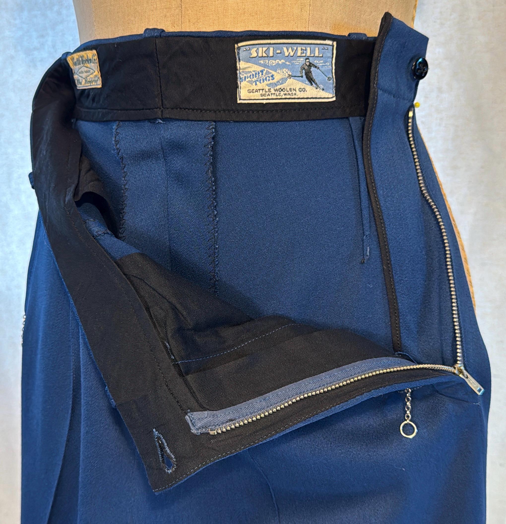 1940s Seattle Woolen Mills “ski-well” Sport Togs Ski Pants, Vintage ...