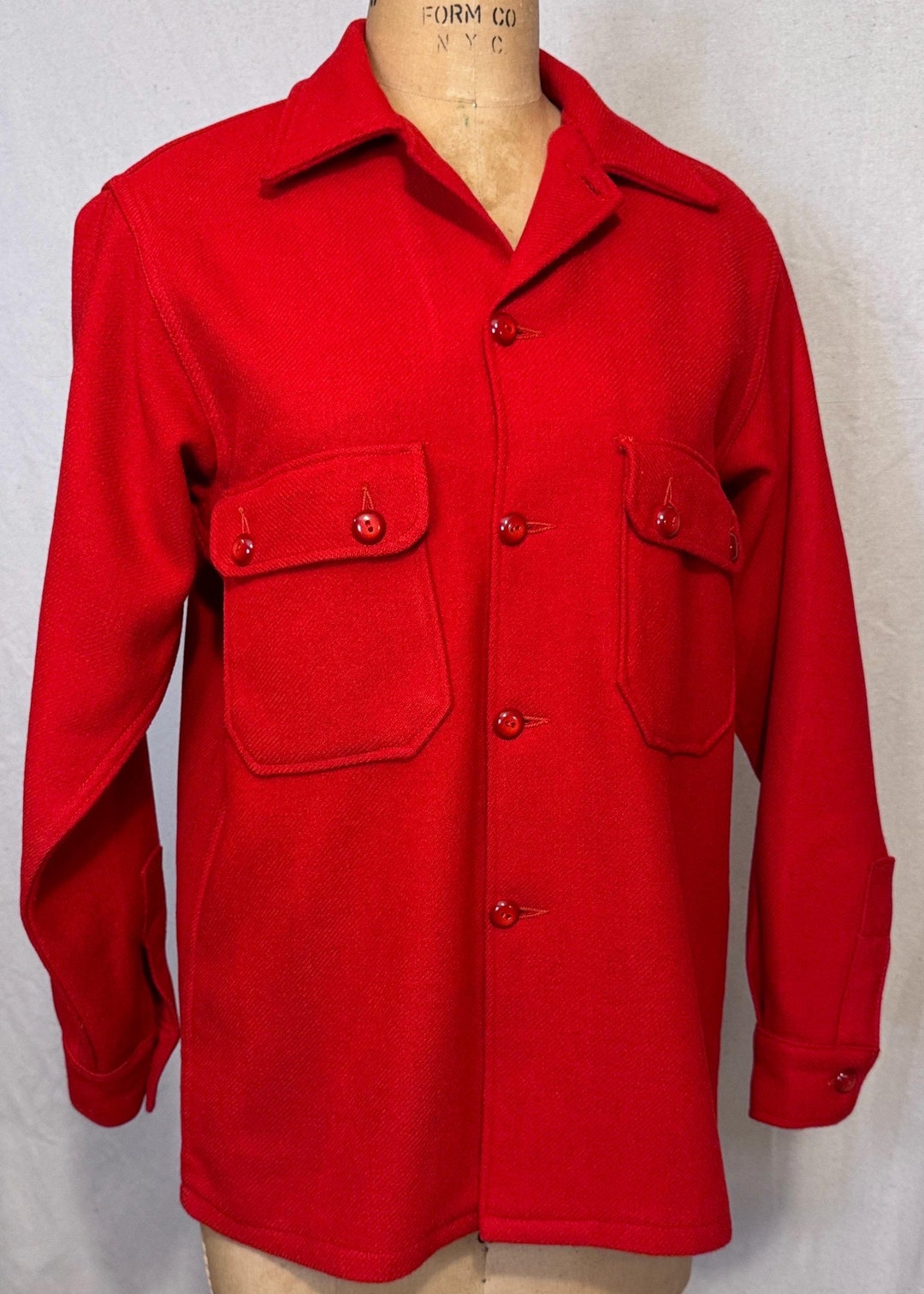 Vintage Red Wool Boy Scout Shirt Jacket, Adult Size 40 - Etsy