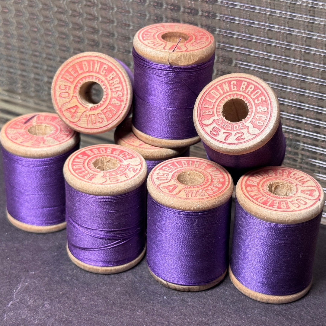 1 Spool of Shade 572 of Belding Bros Co. Purple Silk Thread, 50 Yards ...
