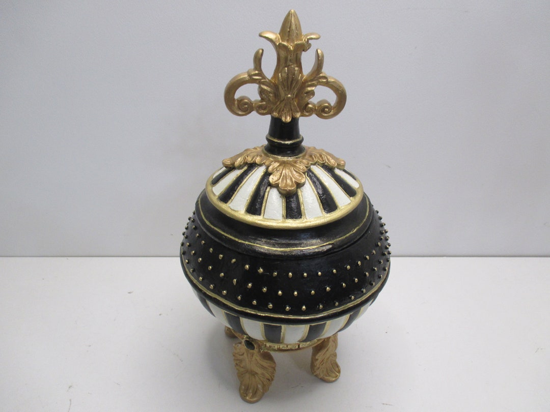 Trinket Box Black Gold White Box Decorative Remote Holder - Etsy