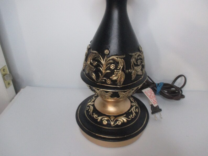 Checkerboard Lamp Black Gold White Lamp Hand Painted Lamp - Etsy