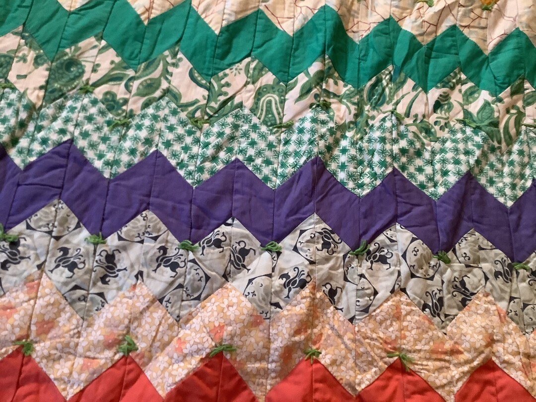 Very Old Saw Tooth Pattern Hand Made Quilt - Etsy