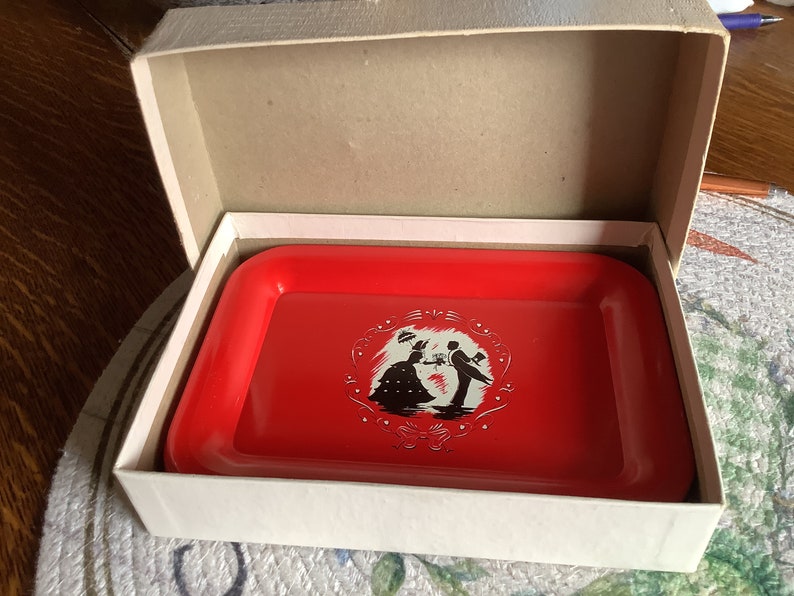 Antique Metal Red Tray From the Forty’s Red With Dancer.never Used - Etsy