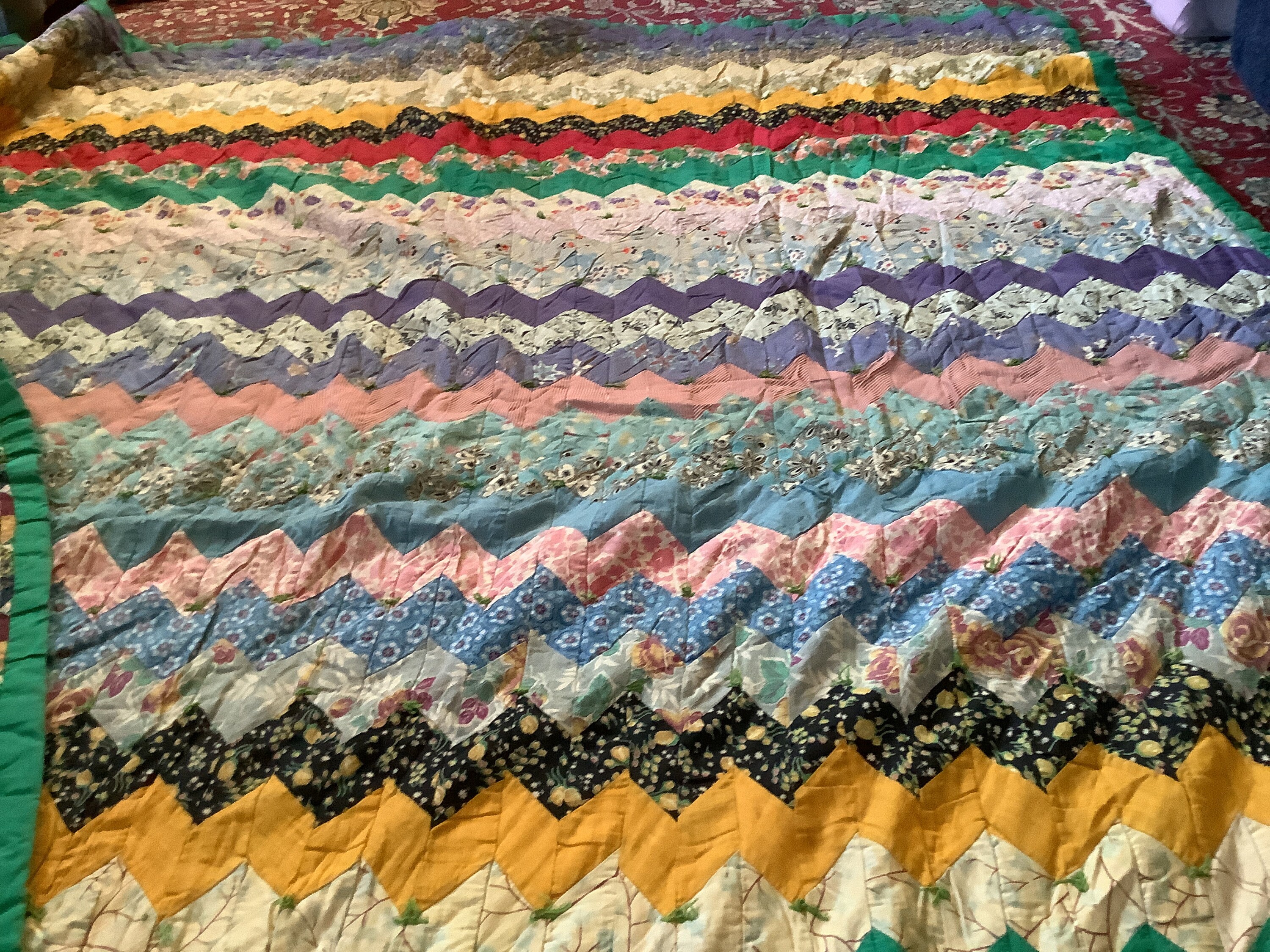 Very Old Saw Tooth Pattern Hand Made Quilt - Etsy