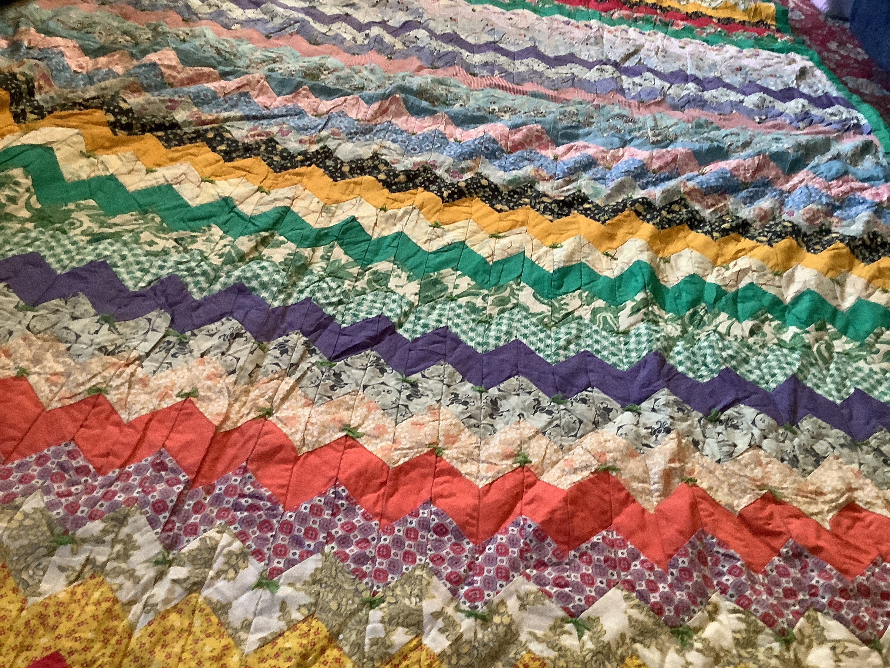 Very Old Saw Tooth Pattern Hand Made Quilt - Etsy