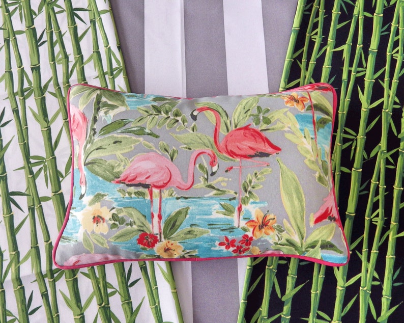 Flamingo Outdoor Lumbar Pillow Cover-tropical Print Pillow - Etsy
