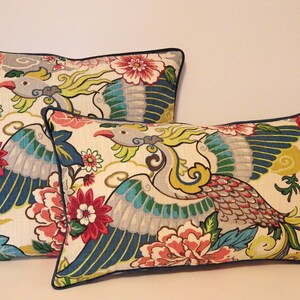 Multicolor Pillow Cover- Phoenix Pillow- Chinoiserie Pillow Cover ...