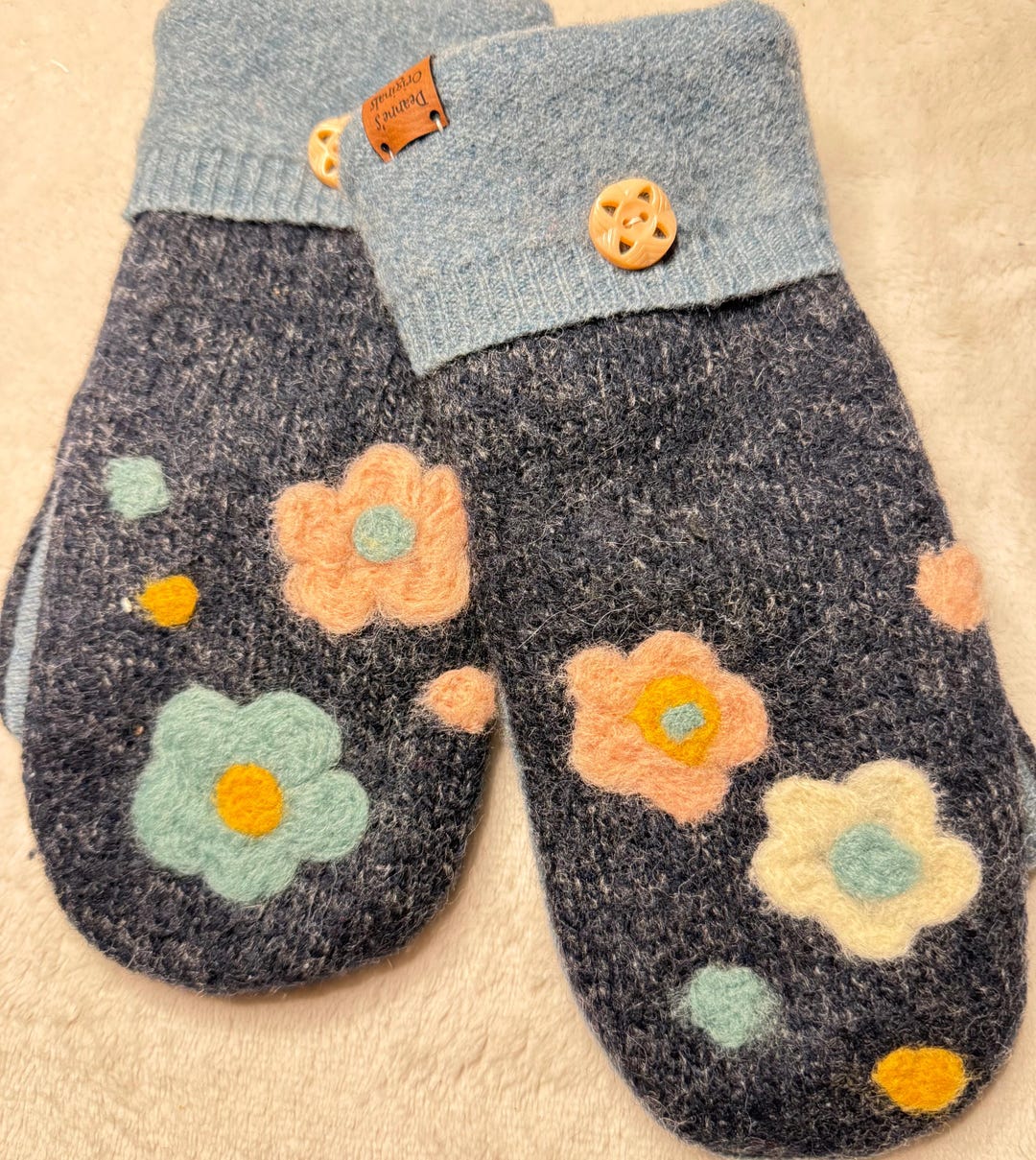 Thick and Warm Felted Wool Extra Small Mittens Lined With Fleece - Etsy