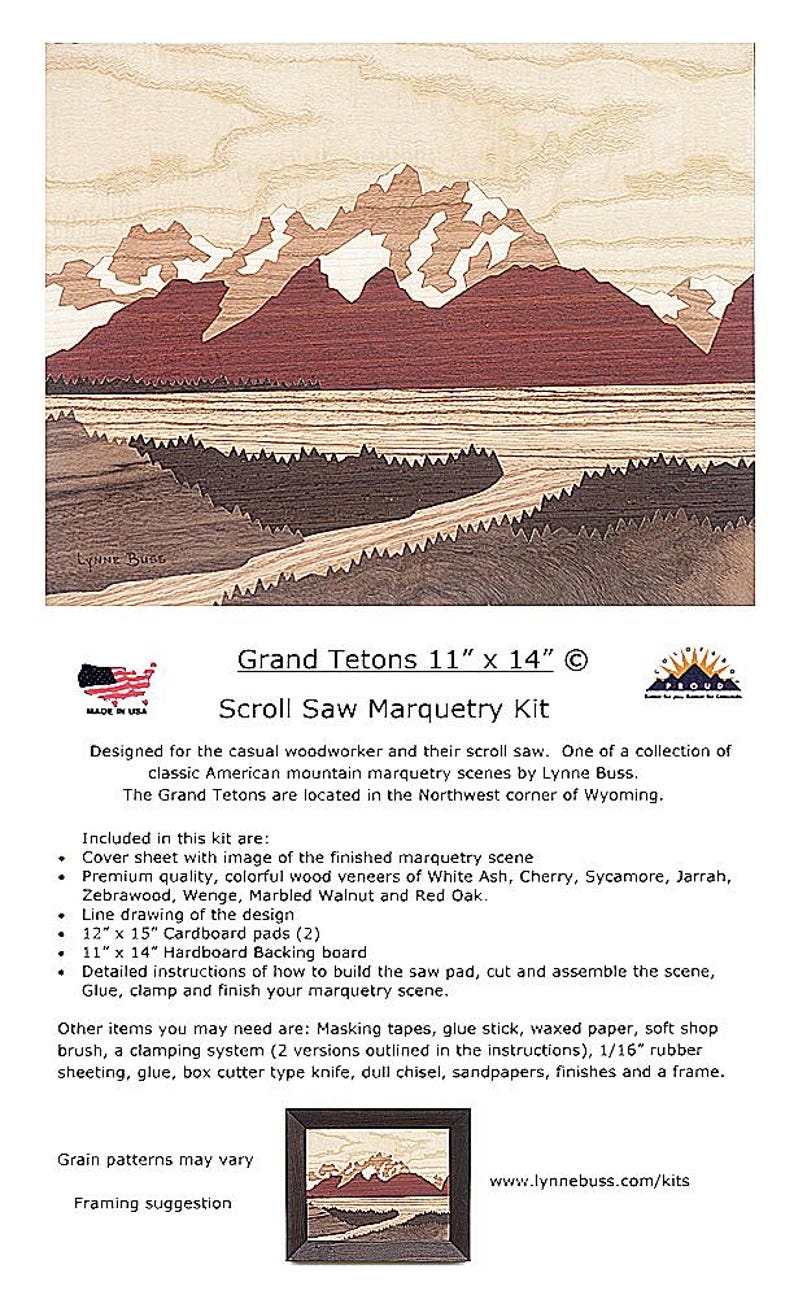 Grand Tetons Scroll Saw Marquetry Kit - Etsy