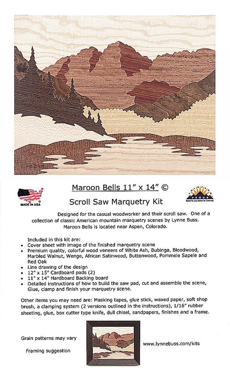 Maroon Bells Scroll Saw Marquetry Kit - Etsy
