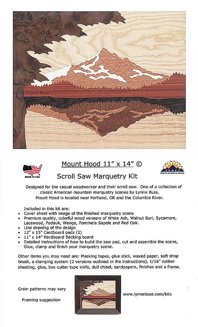 Mount Hood Scroll Saw Marquetry Kit - Etsy