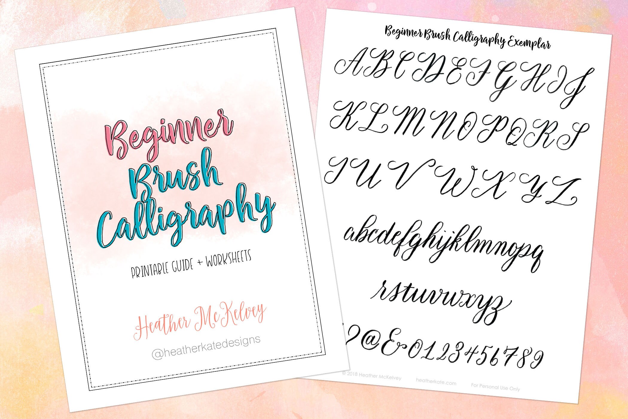 Printable Guide to Beginner Brush Calligraphy - Etsy