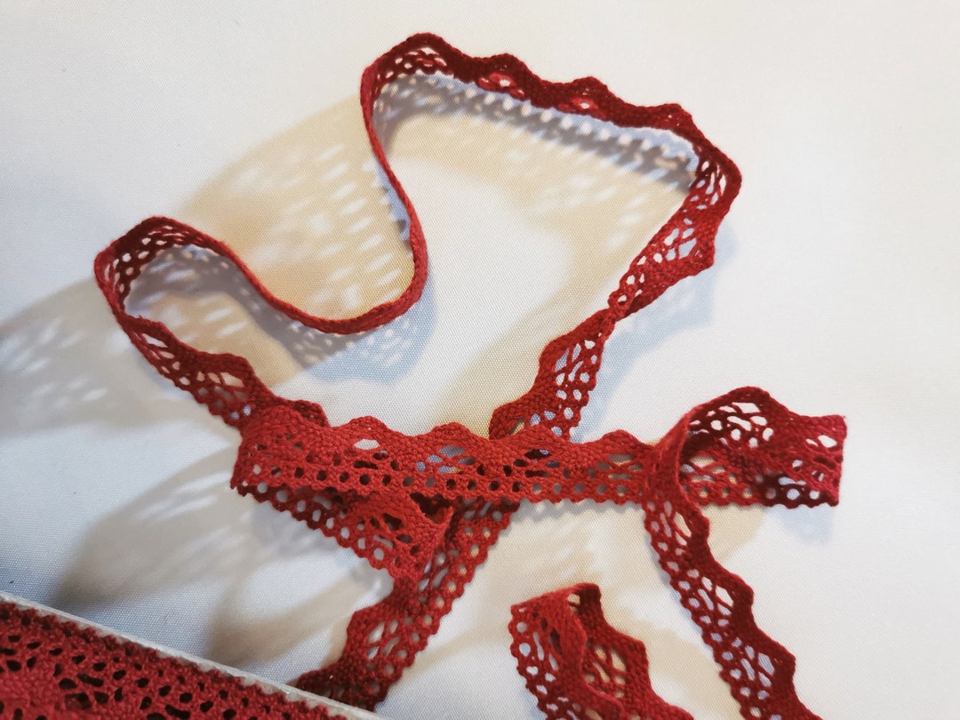 Lace Organic 5 M Red 19 Mm Wide Vintage DIY Sewing - Etsy