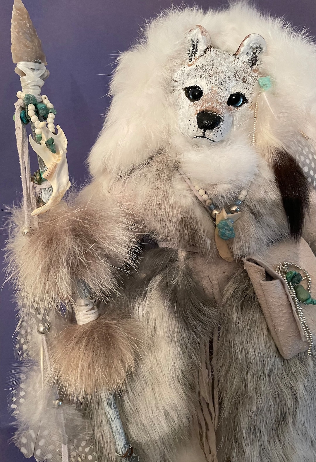 OOAK Silver Wolf Shaman - Etsy