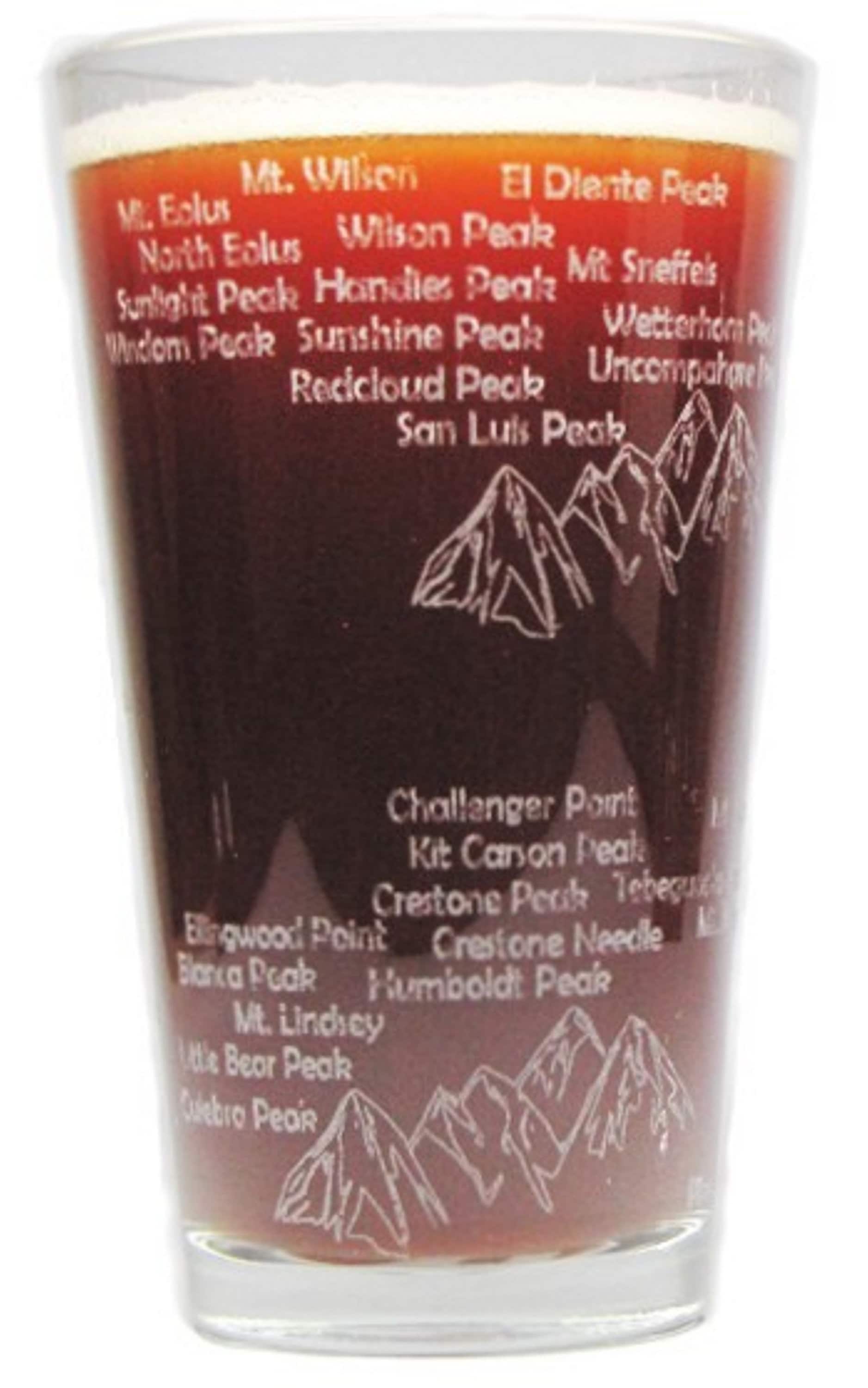 Colorado 14ers Fourteeners Engraved Beer Pint Glass - 16 Oz - Engraved ...