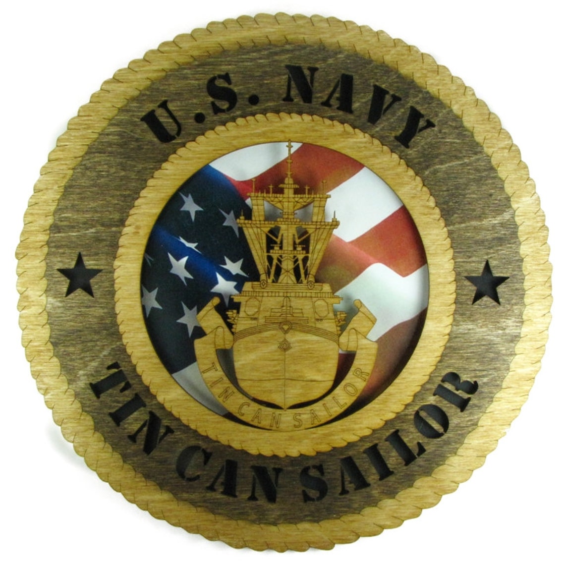 Navy Tin Can Sailor Laser Cut Military Wall Plaque With | Etsy