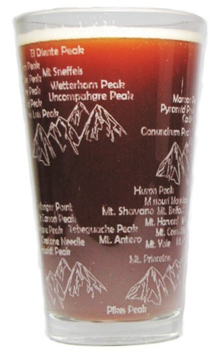 Colorado 14ers Fourteeners Engraved Beer Pint Glass - 16 Oz - Engraved ...
