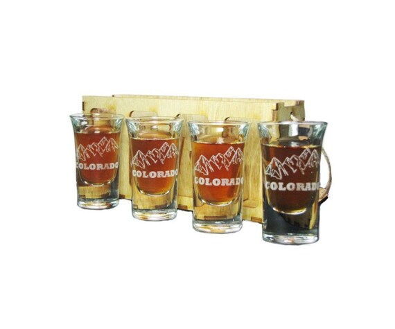 Colorado Mountains Shot Glass ULTIMATE Gift Set in Beautifully - Etsy