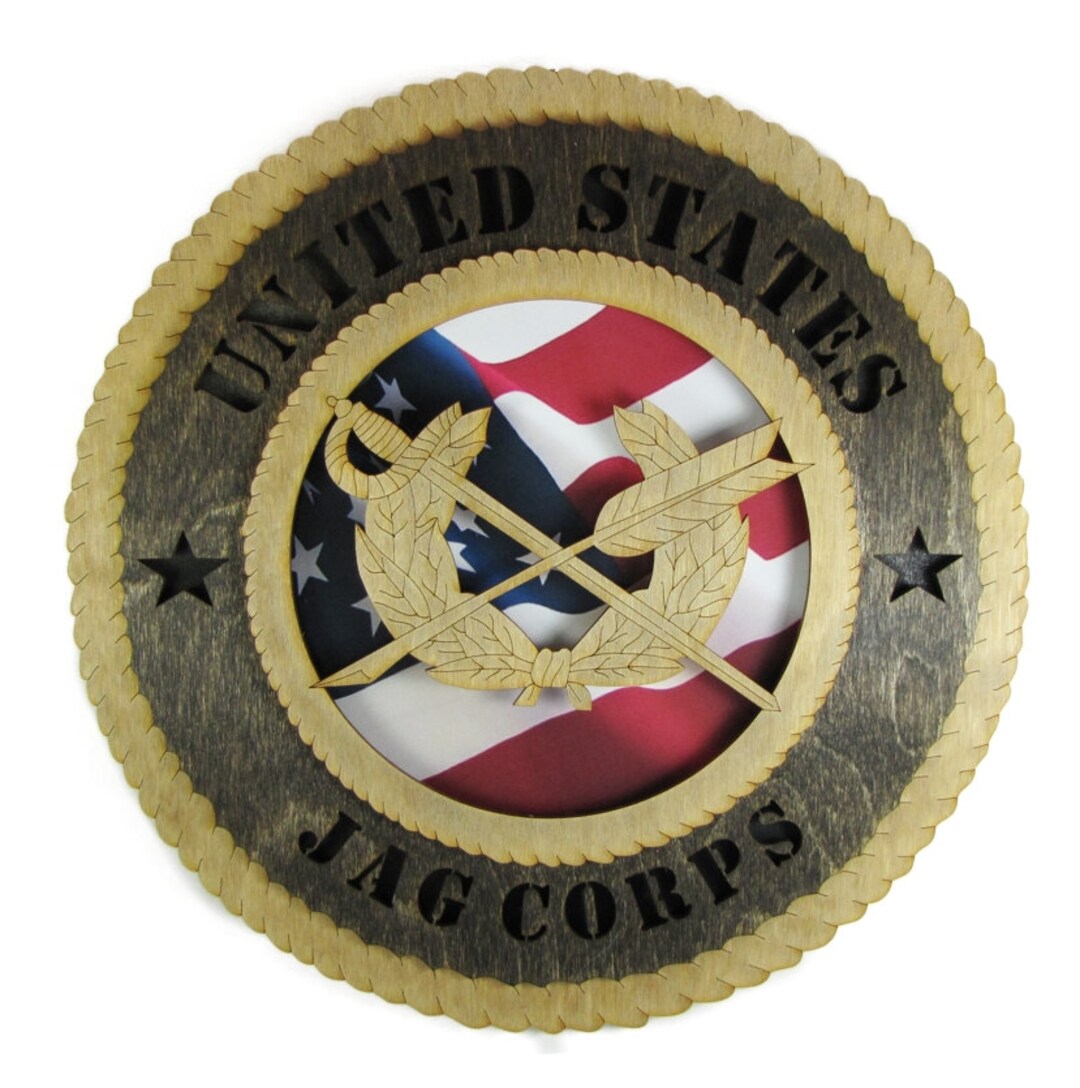 JAG Corps Laser Cut Military Wall Plaque With American Flag ...