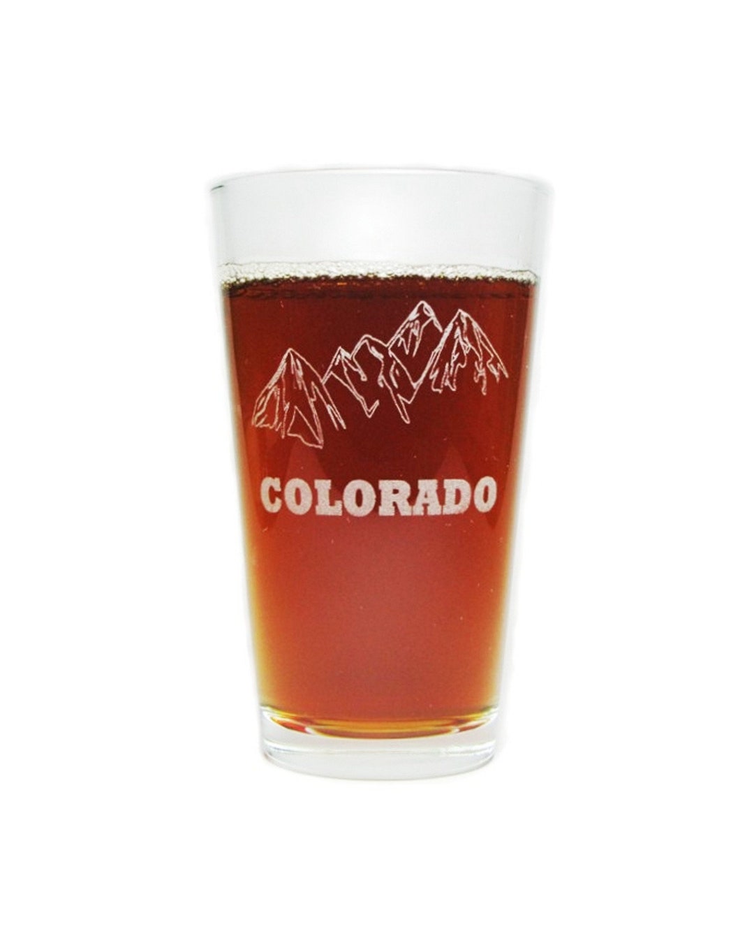 Colorado Mountains Engraved Beer Pint Glass - 16 Oz - Fun & Unique Gift ...