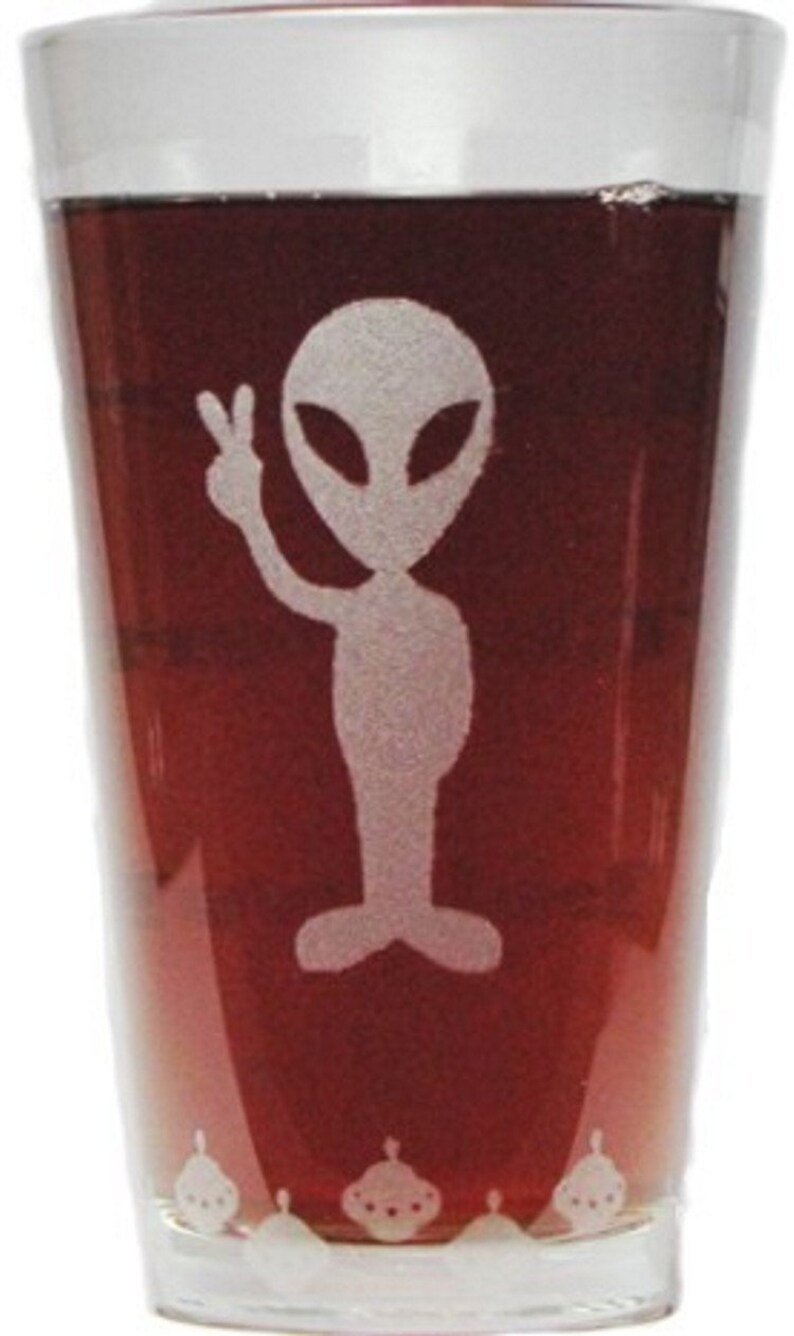 Alien Drink 'till You Believe Engraved Beer Glass 16 - Etsy