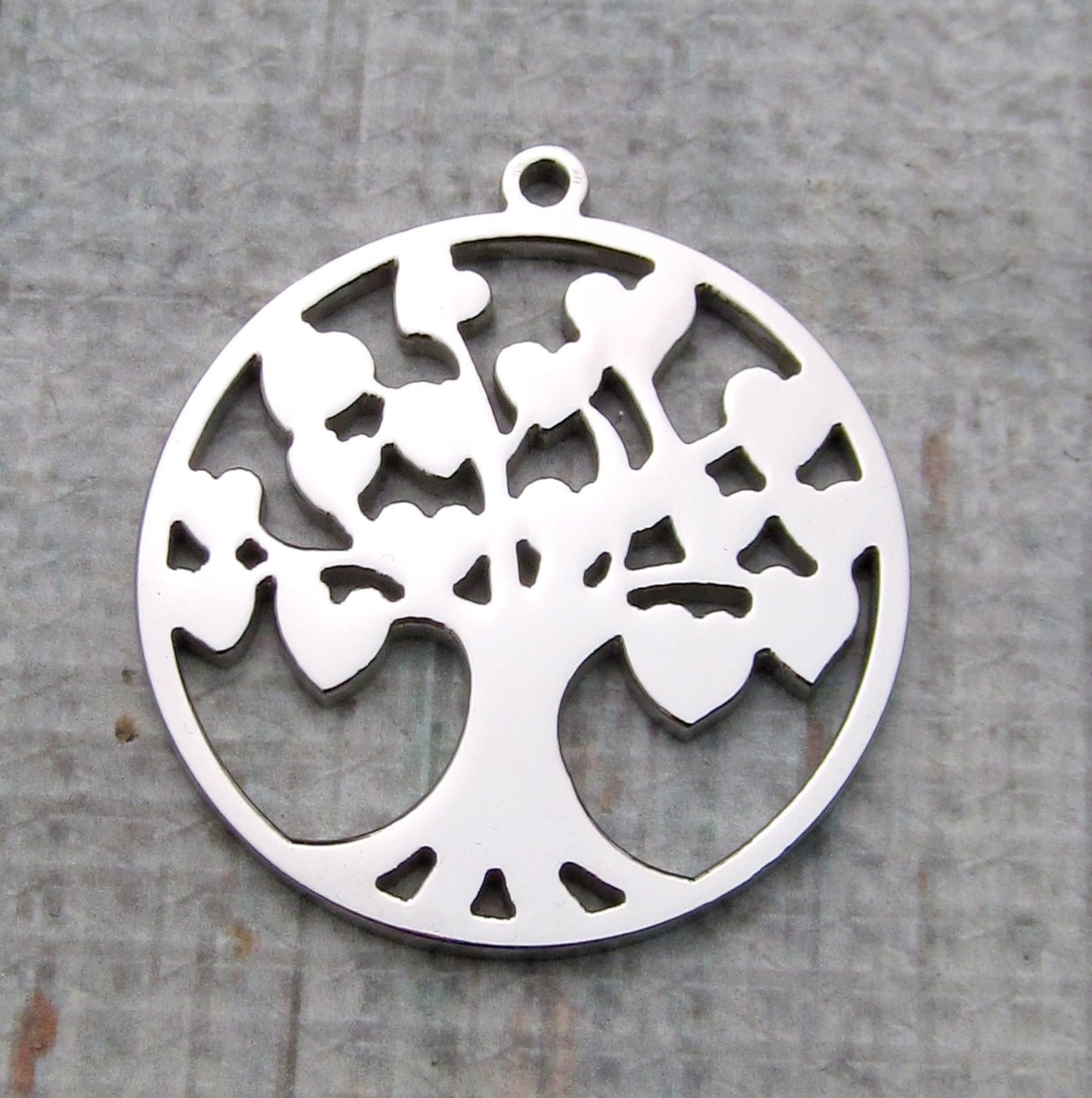 Tree of Life Pendant Stainless Steel Stampable Heart Tree | Etsy