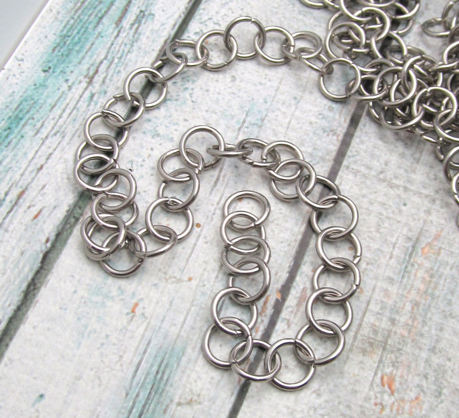 Stainless Steel Chain - 5 Foot Package- 10mm Cable Chain - Stainless ...
