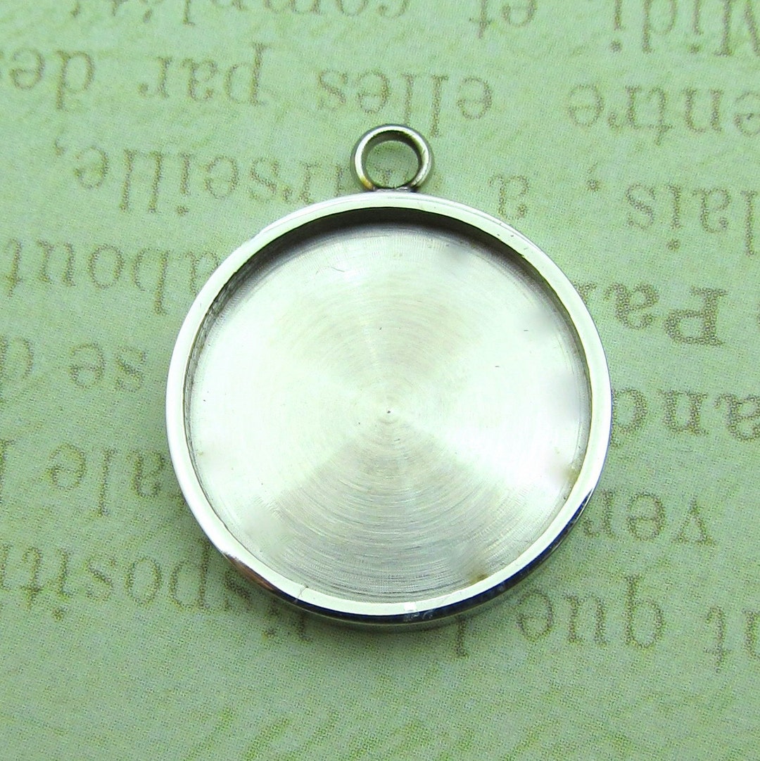 Stainless Steel Pendant Tray, 18mm Round Bezel, Resin Jewelry Making - Etsy