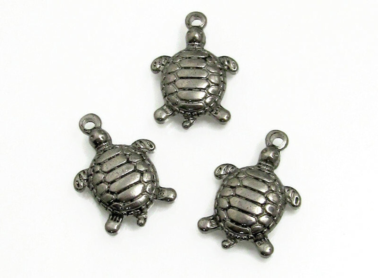 Turtle Charm Stainless Steel Turtle Charm Set of 3 SST - Etsy
