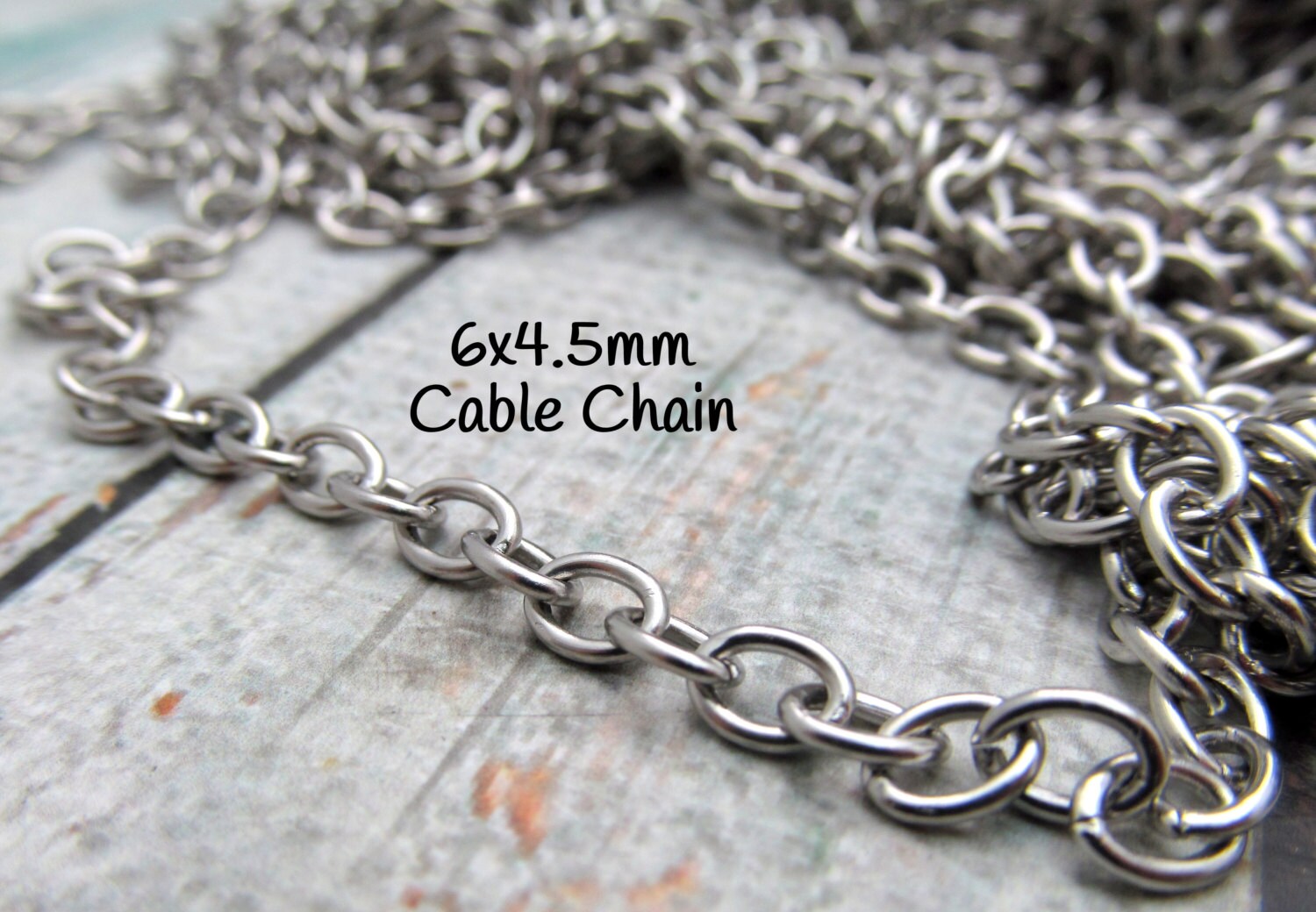 Stainless Steel Chain 5 Foot Package 6x4.5mm Cable Chain - Etsy