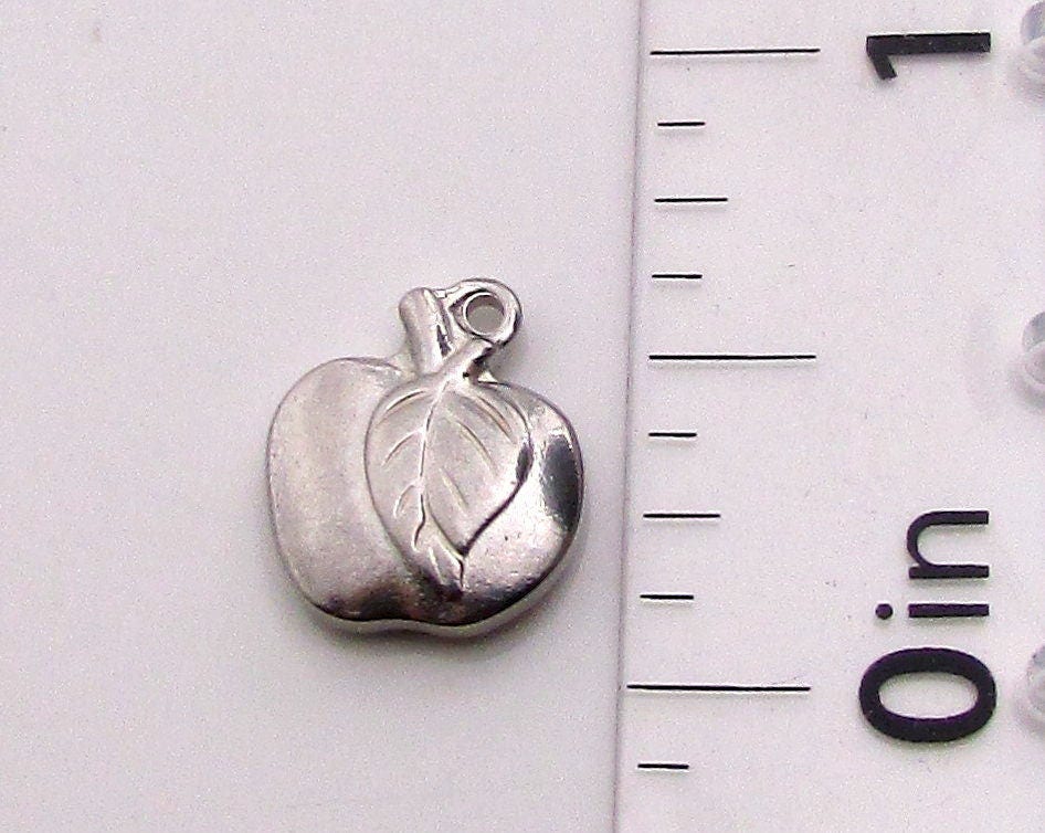 Apple Charm Stainless Steel Apple Charm Set of 5 SST - Etsy