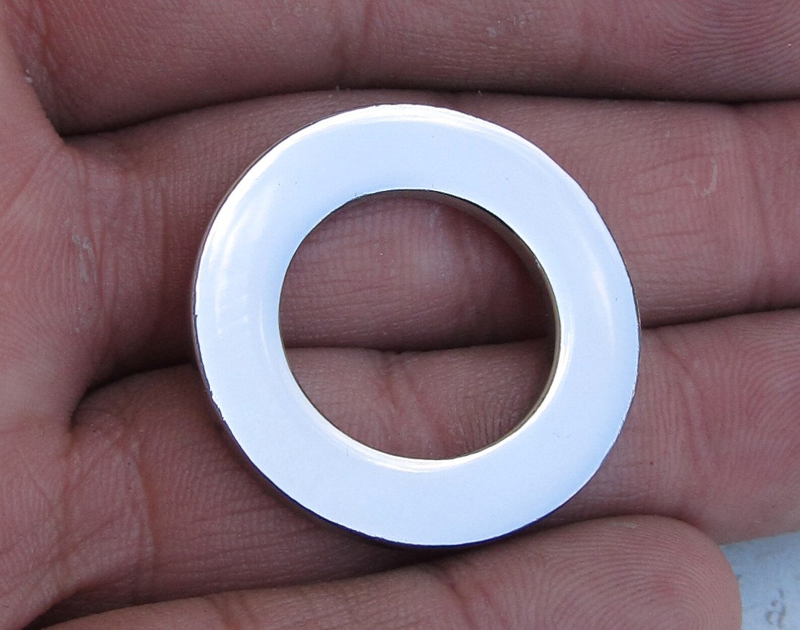 Round Washer Charm, Stainless Steel Pendant, Set of 2 SST Findings ...