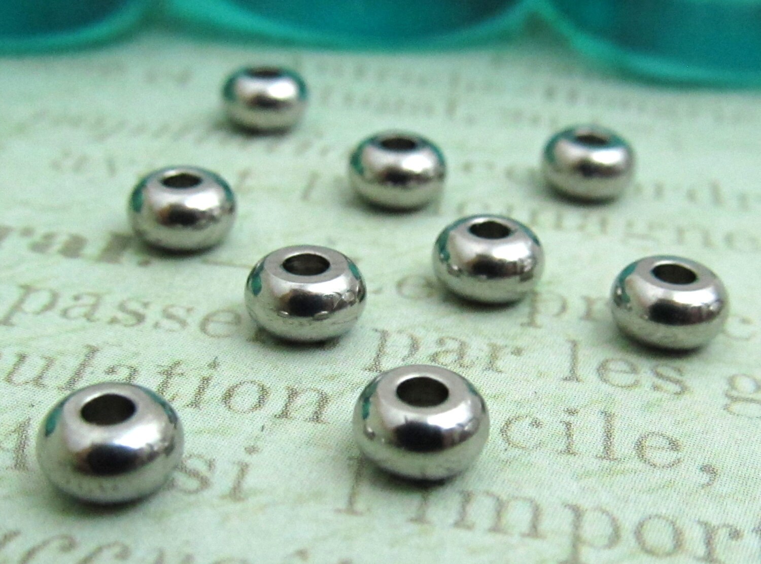 5mm Bead Stainless Steel Bead Set of 10 Findings 5x3mm - Etsy