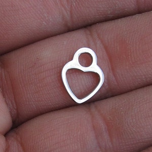 Cut Out Heart Charm, Stainless Steel Jewelry Pendant, Set of 5 SST ...