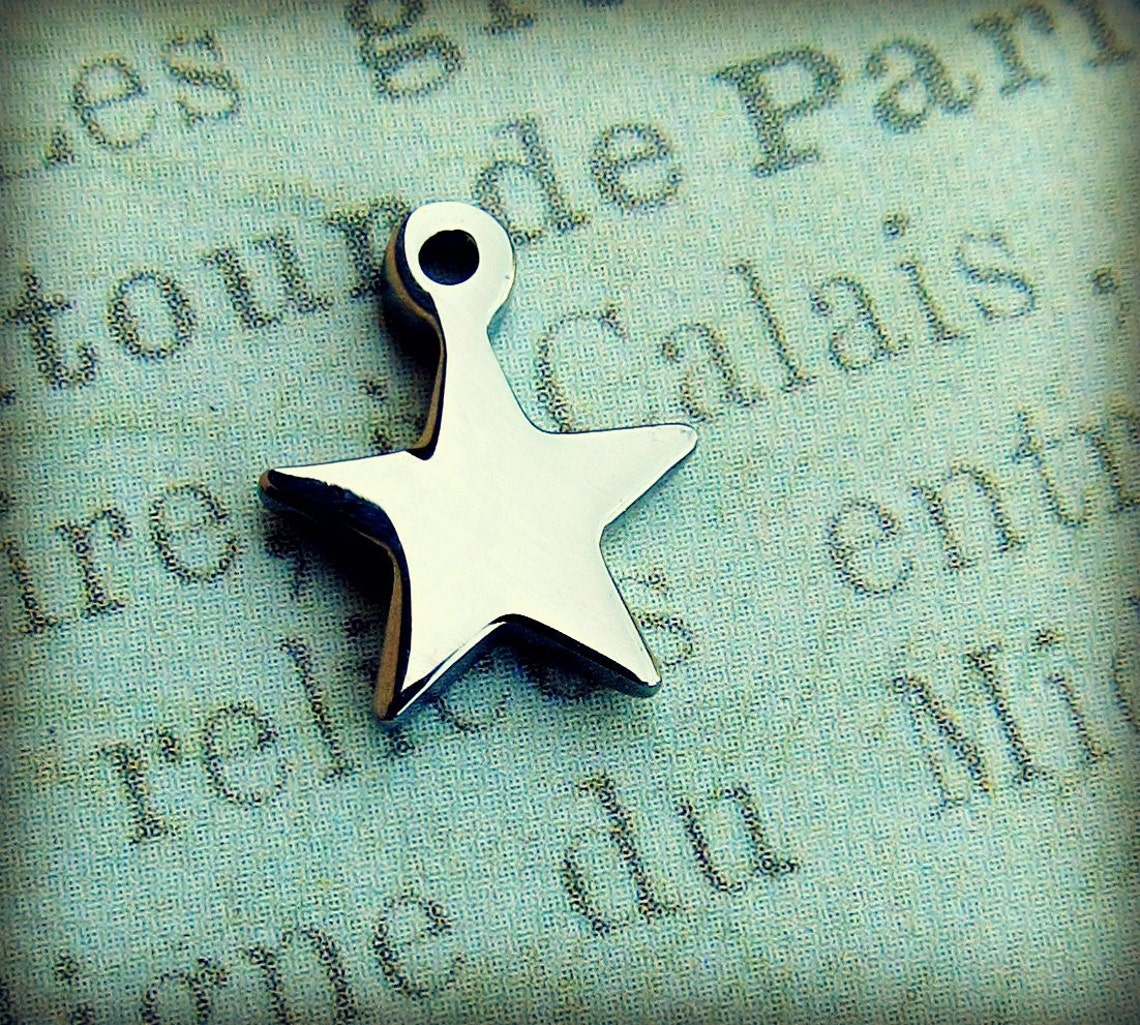 Stainless Steel Star Charm, Stainless Steel Jewelry Pendant, Set of 5 ...