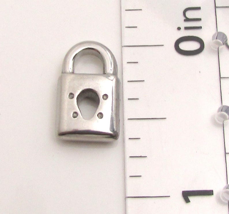 Stainless Steel Lock Charm Stainless Steel Lock Pendant Set - Etsy