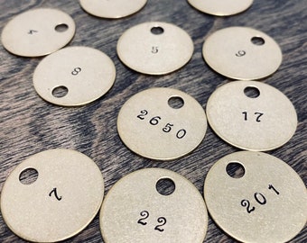 Hand Punched Brass Oval Numbered Tags Custom Numbered Locker - Etsy