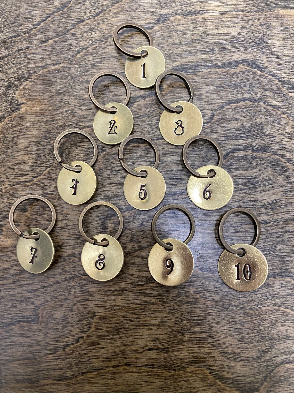 Brass Number Tags, Any Number Sets 1-5, 1-10, 1-20, 1-50, 1-100 Locker ...