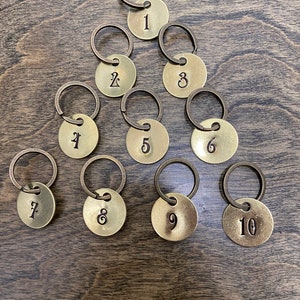 Brass Number Tags, Any Number Sets 1-5, 1-10, 1-20, 1-50, 1-100 Locker ...