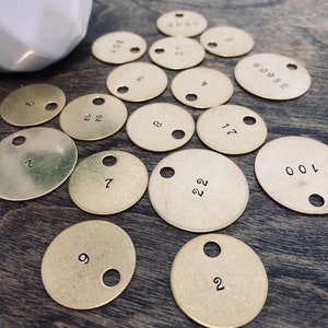 Simple Number Customizable Keychain | Hand-stamped Metal Tags | Label ...