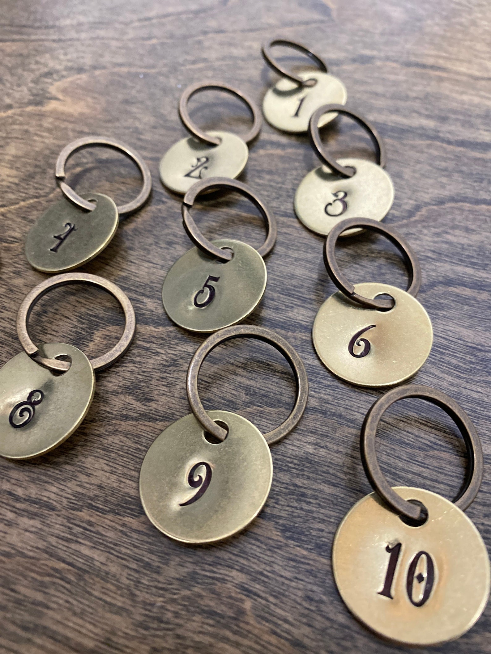 Brass Number Tags, Any Number Sets 1-5, 1-10, 1-20, 1-50, 1-100 Locker ...