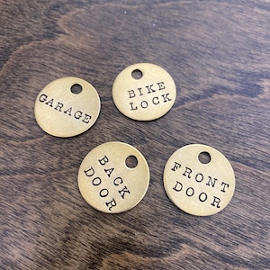 Handmade Brass Key Tags - Your Custom Text - Mark Your Keys ...