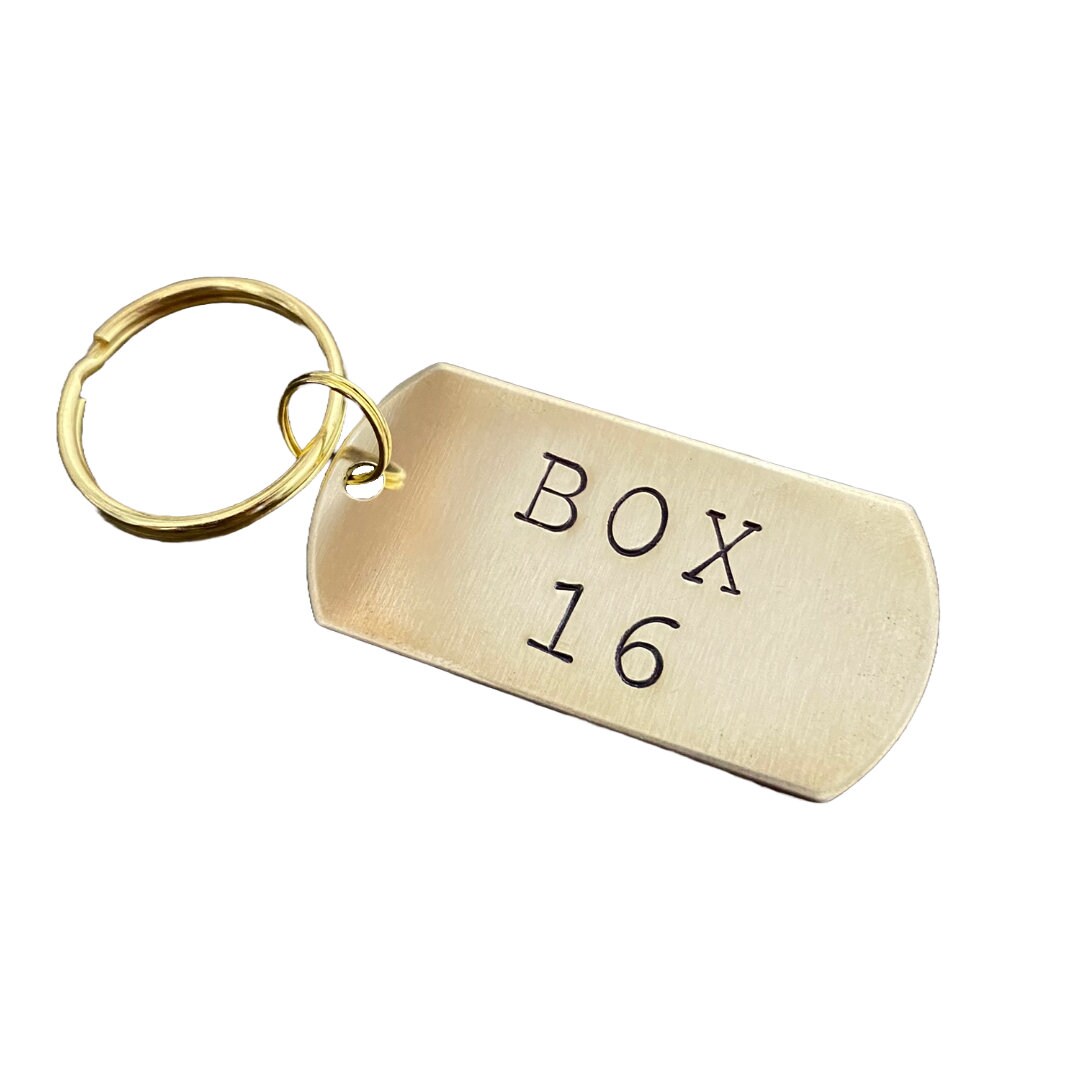 Customized Hand-stamped Box Mailbox Number Metal Keychain - Etsy