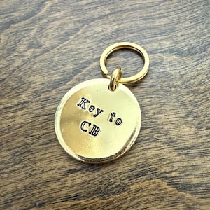 Thick Double Sided Brass Key Tag Labels - Any Custom Text - Super ...