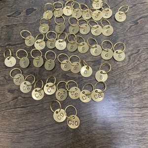 Custom Number Tags - Large Number Labels - Hand Stamped Digit Tags ...