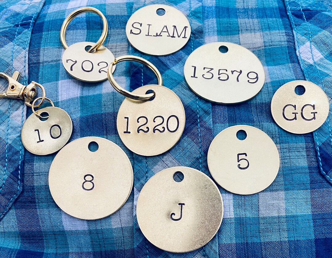 Large Letter & Number Tags - 3 Sizes - Brass Gold Color - Hand Punched ...