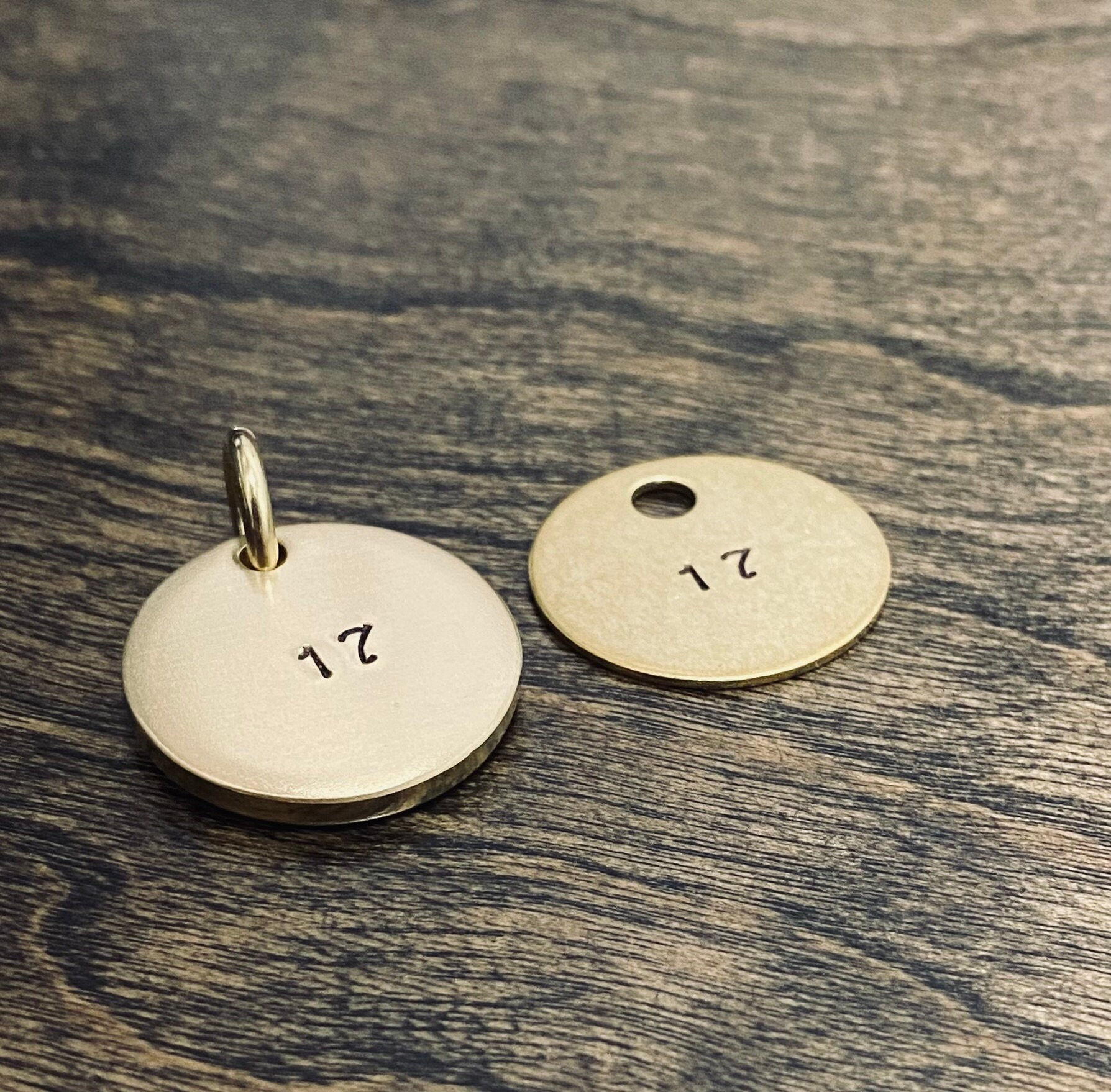 Simple Number Customizable Keychain Hand-stamped Metal Tags - Etsy