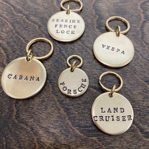 Thick Double Sided Brass Key Tag Labels - Any Custom Text - Super ...